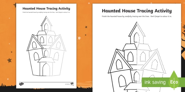 Halloween Haunted House Tracing Activity | Twinkl Resources