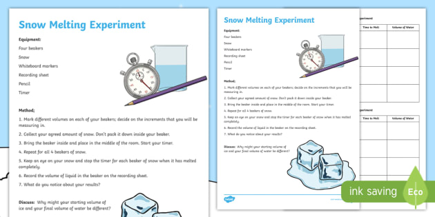 Winter Snow Melting Outdoor Science Experiment