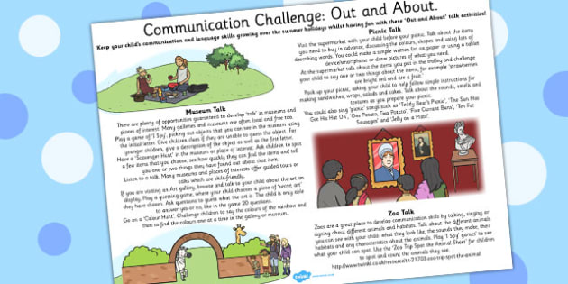 Communication Challenge Out and About (teacher made)
