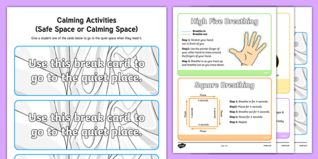 Calming Activity Cards (teacher made)