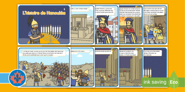 The Story Of Hanukkah Primary Story Cards French