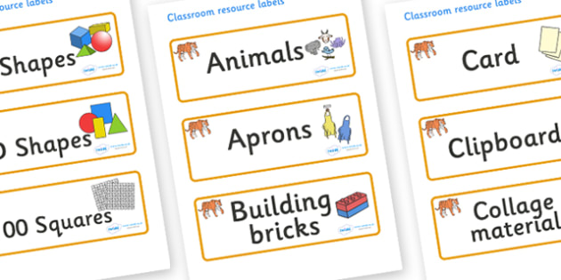 FREE! - Tiger Themed Editable Classroom Resource Labels