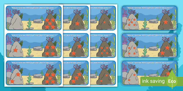 👉 Comparing Numbers of Starfish Picture Cards