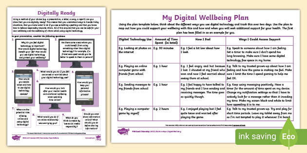 PSHE and Citizenship UKS2 Digital Wellbeing Home Learning Tasks