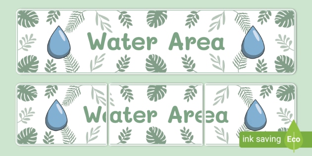 Botanical-Themed Water Area Display Banner (teacher made)
