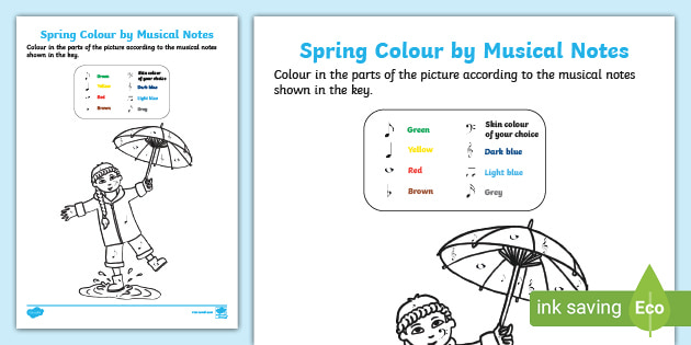 Spring Colour by Musical Notes (teacher made)