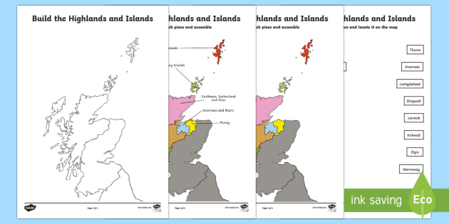 Highlands and Islands Jigsaw Map - Map of Scotland