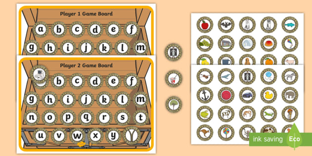 Initial Sounds Treasure Hunt Matching Cards And Board Game