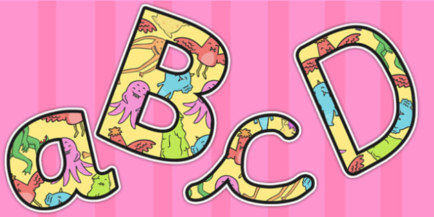 Monster Themed Size Editable Display Lettering