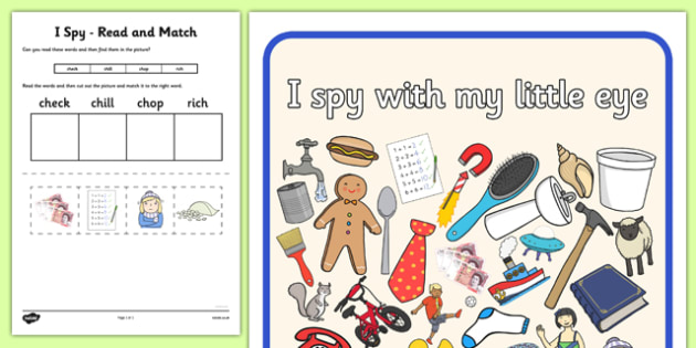Phonics I Spy - Consonant Digraphs Read and Match - ESL Consonant Digraphs