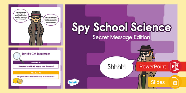 Spy School Science: Secret Message Edition - PowerPoint & Google Slides