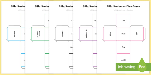 Silly Sentences Dice Game (teacher made)