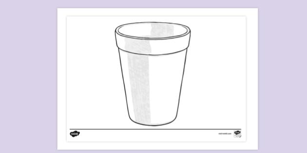 FREE! - Cup Colouring Sheet | Colouring Sheets | Twinkl