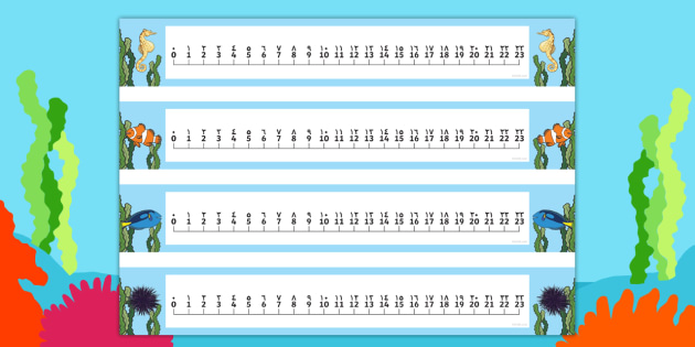 Under the Sea Themed Bridging through Ten Number Line 0 to 23 Arabic