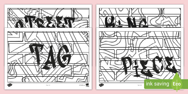 Graffiti Colouring Activity (teacher made)
