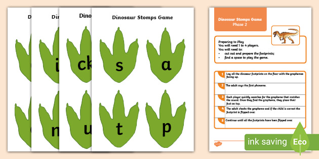 Phase 2 Phonics Dinosaur Stomps Game (teacher made)