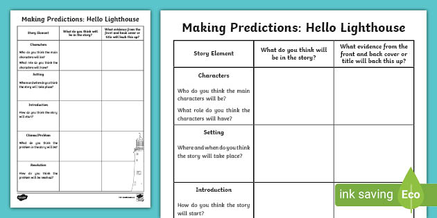 Making Predictions Activity for Hello Lighthouse