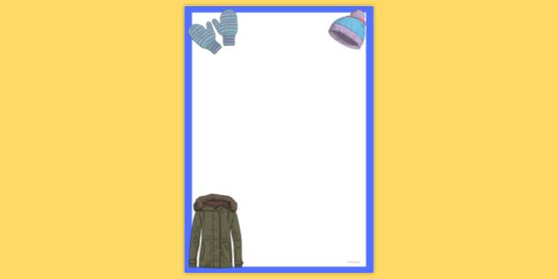 FREE! - Simple Blank Printable Winter Clothes Page Border | Twinkl