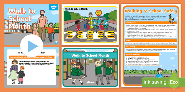 Walk to School Month Chart and Certificate Resource Pack
