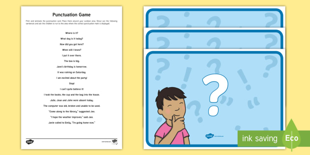 Outdoor Punctuation Game (teacher made)
