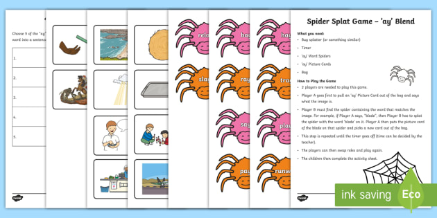 Spider Splat 'ay' Game (teacher made)