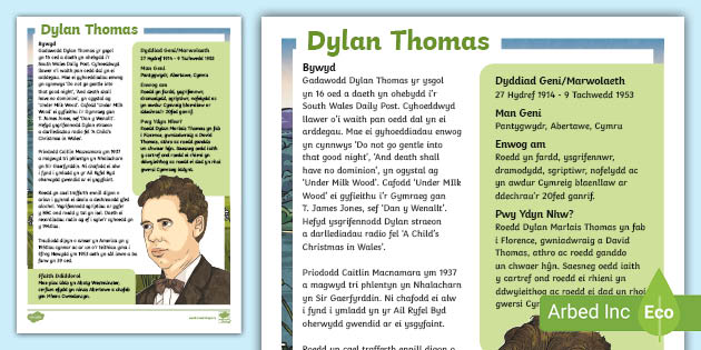 Ffeil Ffeithiau Dylan Thomas (teacher made)