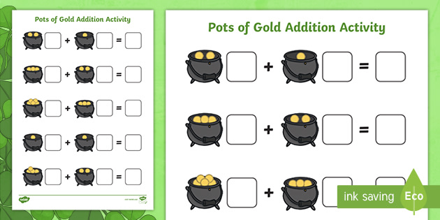 👉 Pots of Gold Addition to 10 Activity (teacher made)