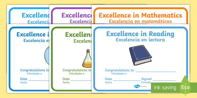 End of Year Award Certificates English/Spanish - 30 End of Year Awards