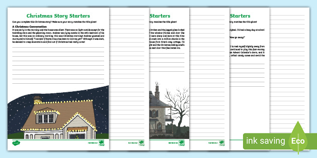 Christmas Story Starters Second Level Writing Worksheets