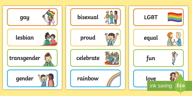 Pride 2018 Word Cards (teacher made)