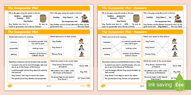 KS1 Revision Activity Mat: The Gunpowder Plot (teacher made)