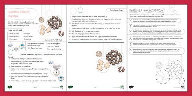 Festive Baking Maths Activity (teacher made)