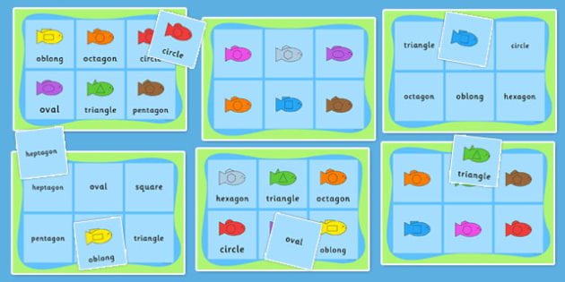 Shape and Colour Fishing Bingo and Lotto Game