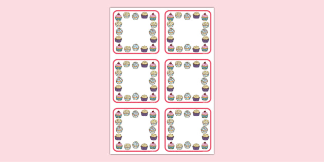 Cake Themed Editable Drawer, Peg, Name Labels