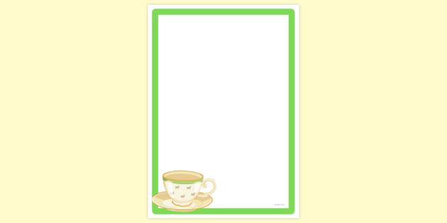 FREE! - Simple Blank Teacup Page Border | Twinkl
