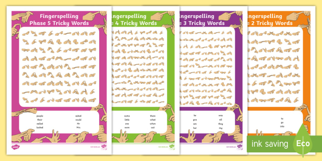 * NEW * Fingerspelling Phase 2 to 5 Tricky Words Word Search