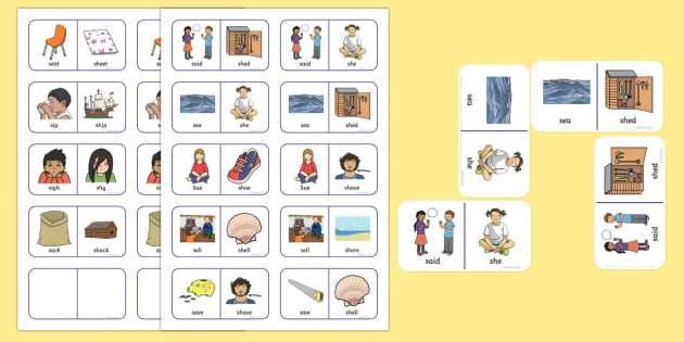 'sh' and 's' Minimal Pair Dominoes