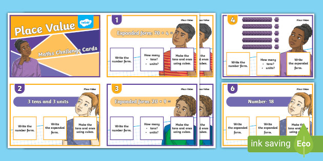 Place Value Maths Challenge Cards