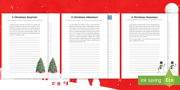 Christmas Story Starters CfE First Level Writing Worksheet / Worksheet