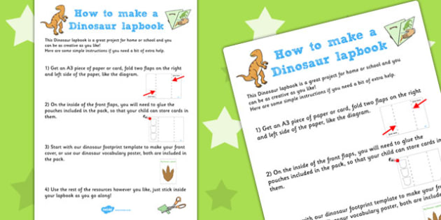 FREE! - Dinosaur Lapbook Instructions (teacher made)