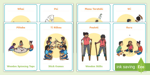Traditional Māori Toys and Games Display Posters
