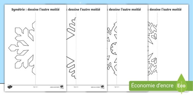 Symétrie : dessine l'autre moitié du flocon de neige
