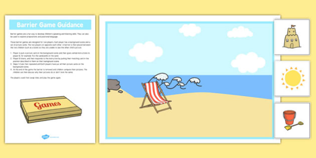 At The Seaside Barrier Game (teacher made)