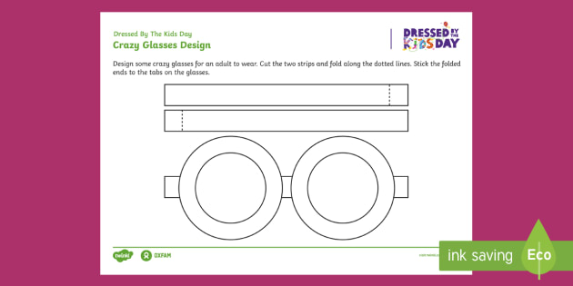 Dressed by the Kids Day Glasses Design Worksheet / Worksheet