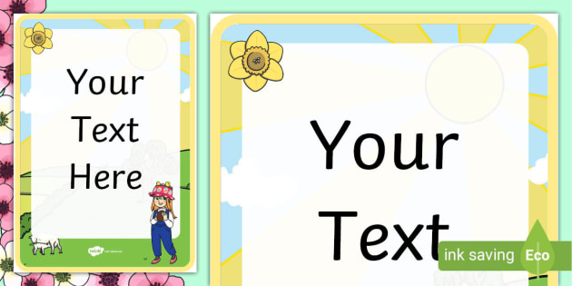 Spring Themed Editable Poster Template (teacher made)