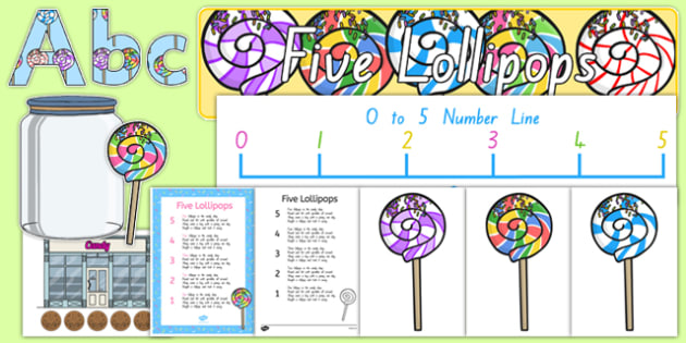 Five Lollipops Display Pack (teacher made)