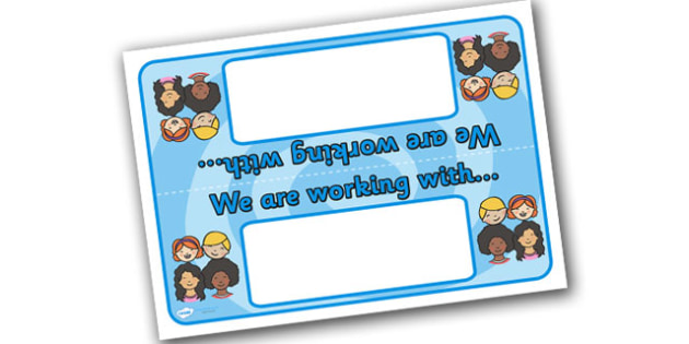 👉 Editable 'Working With' Table Signs (teacher made)