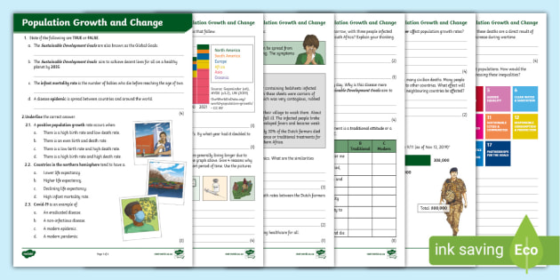 Population Growth and Change Activity Grade 7 (teacher made)