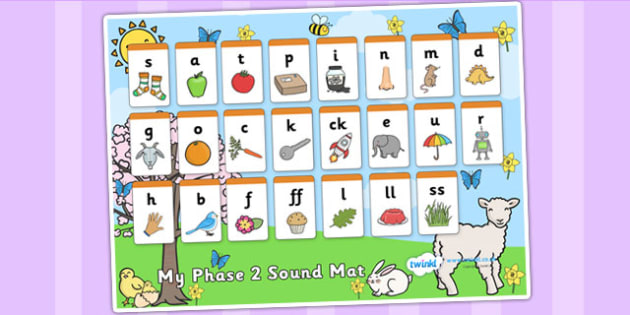 Spring Themed Phase 2 Sound Mat (teacher made)