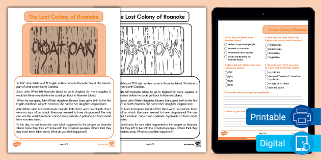 Roanoke Colonies | twinkl.com